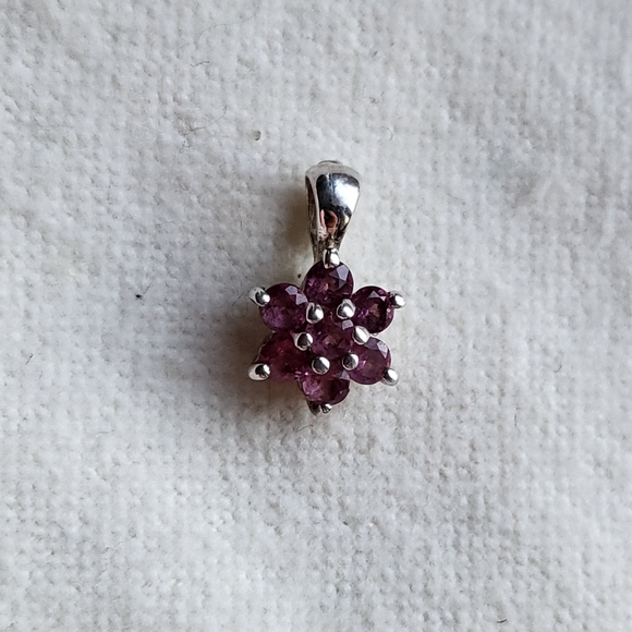 CID | Jewelry | Vintage Sterling Silver Light Pink Flower Tiny Pendant ...